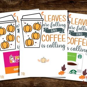 PRINTABLE Coffee Gift Card Holder / Back to School / First Day of ...