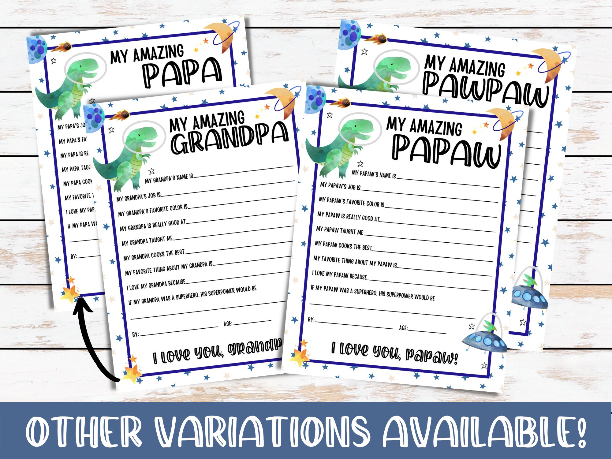 Fathers Day PRINTABLE Questionnaire / Grandpa Fathers Day Gift - Etsy