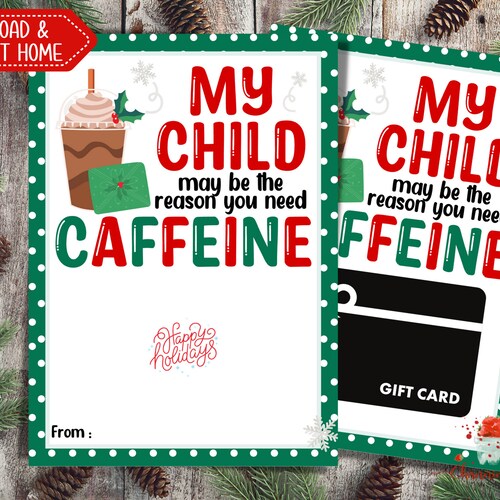 PRINTABLE Christmas Coffee Gift Card Holder Teacher - Etsy