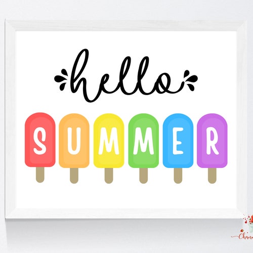 Hello Summer Printable Sign-printable 8x10 Decor - Etsy