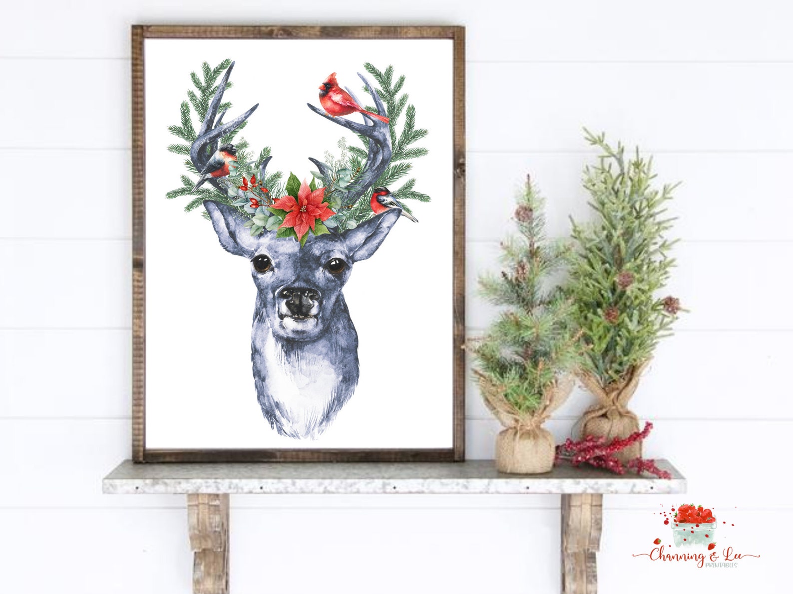 Christmas Decorations / Christmas PRINTABLE / Christmas Deer / - Etsy