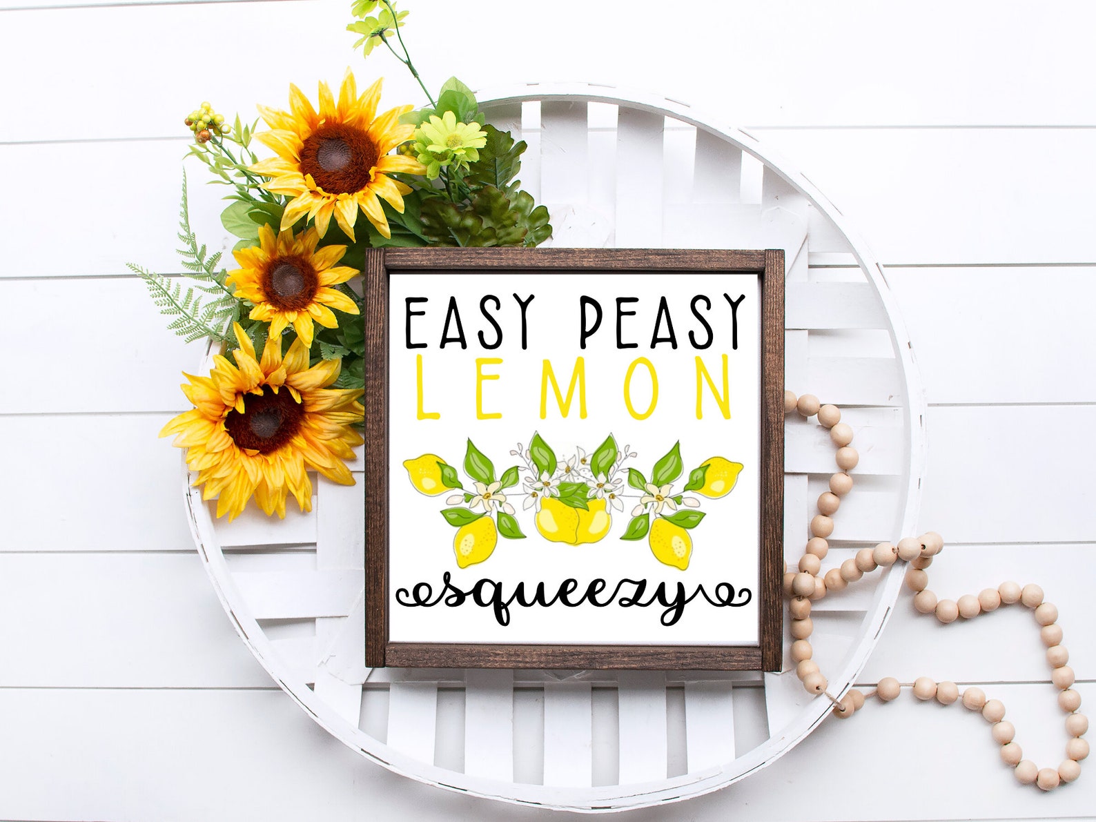 Easy Peasy Lemon Squeezy / Lemon Decor / Lemon Sign / - Etsy