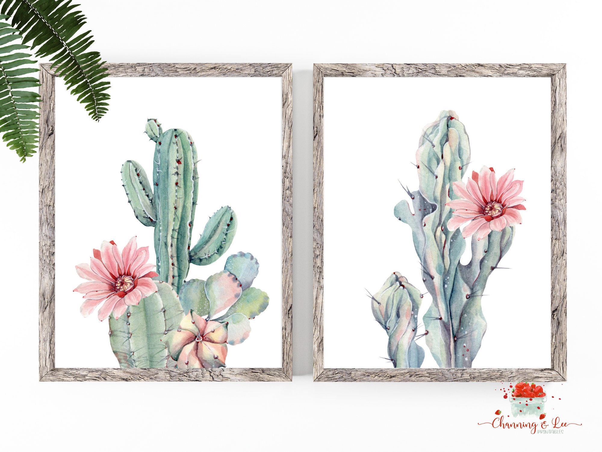 Cactus Prints Set of 2 / Cactus Decor / Boho / Cactus Wall Art - Etsy