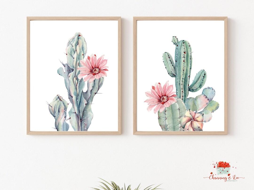 Cactus Prints Set of 2 / Cactus Decor / Boho / Cactus Wall Art - Etsy