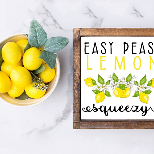 Lemon Decor PRINTABLE Lemonade Sign Easy Peasy Lemon Squeezy - Etsy