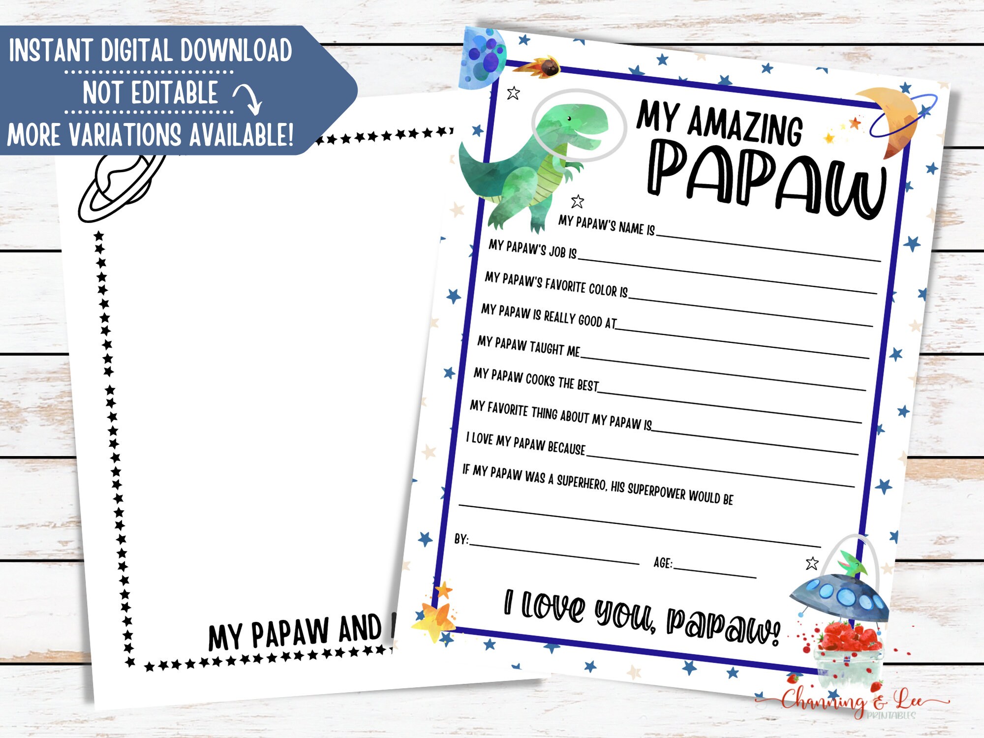 Fathers Day PRINTABLE Questionnaire / Grandpa Fathers Day Gift - Etsy