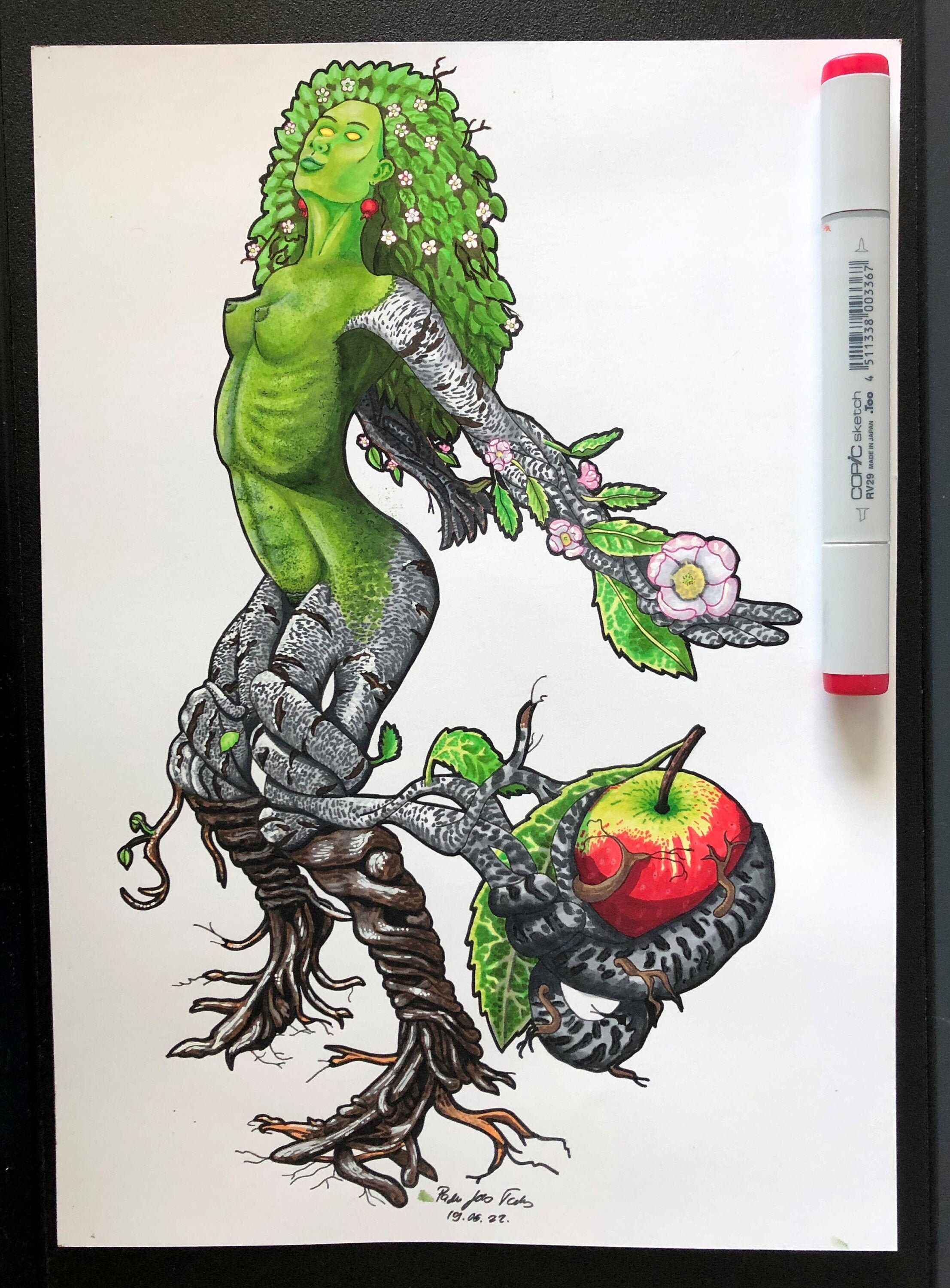 Moss Lady Original Ink Art - Etsy