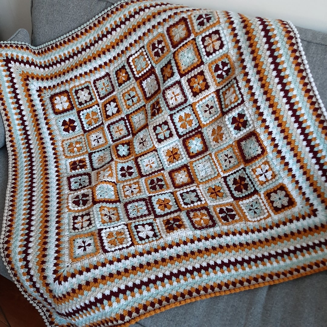 Crochet Pattern ~ Spiced Biscuits Blanket ~ Crochet Blanket Pattern ...
