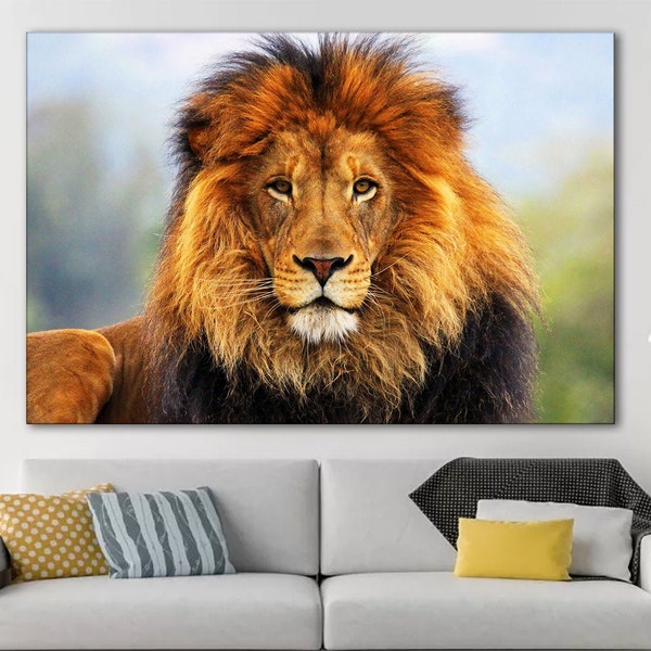 Lion Canvas - Etsy