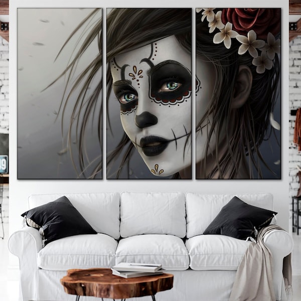 Day of the Dead Woman Wall Art - Etsy