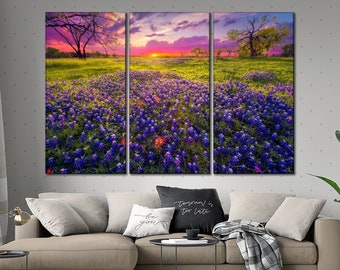 Spring in Texas Canvas Texas Bluebonnet Canvas Wall Art Texas Wall Art ...