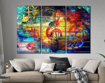 Musical Abstract on Canvas - Etsy