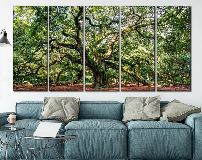 Angel Oak Wall Art Big Old Tree Canvas Print Angel Oak Canvas | Etsy