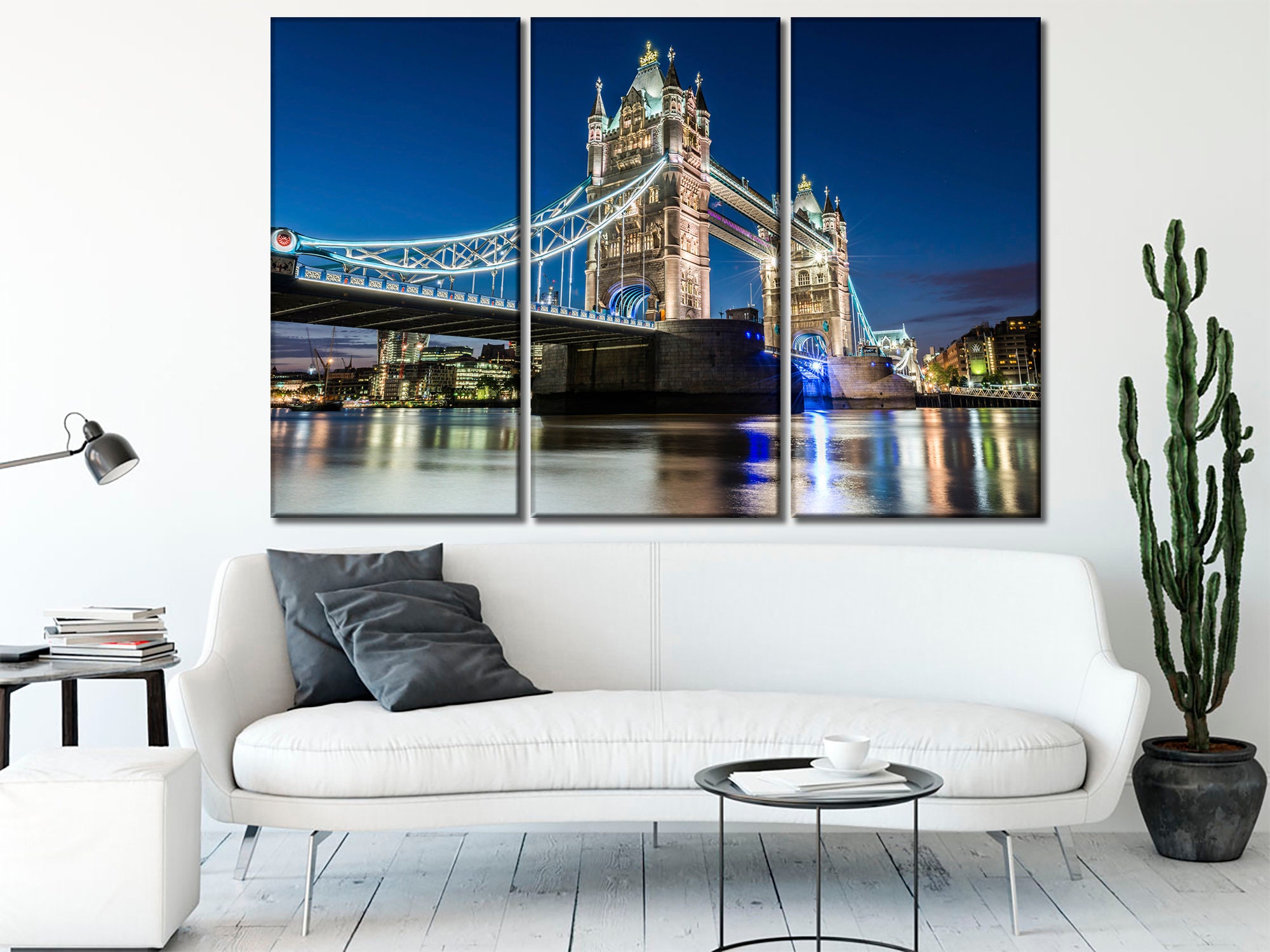 Tower Bridge Canvas Wall Art London Canvas Art Thames at Night Canvas ...