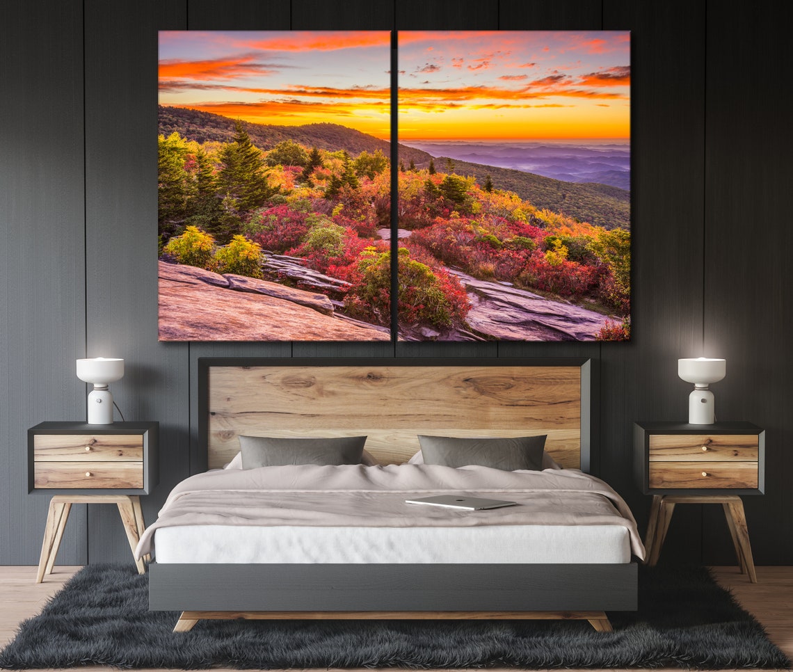 Blue Ridge Mountains wall art Mountain forest canvas Landscape | Etsy