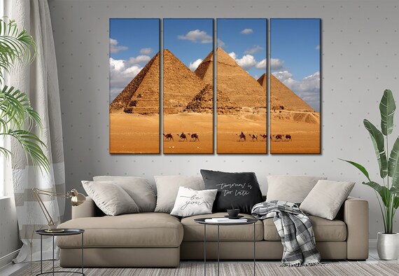 Pyramids of Egypt Canvas Wall Art Pyramid in Desert Wall Art - Etsy
