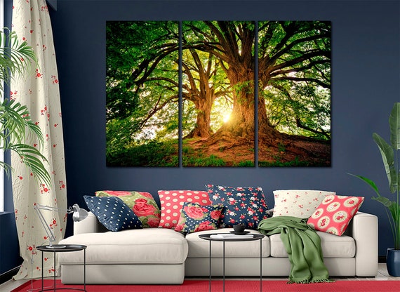Old Tree Wall Art Forest Canvas Wall Art Big Oak Trees Canvas - Etsy