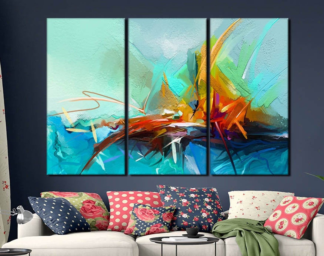 Colorful Abstract Canvas Wall Art Abstract Canvas Oil Painting - Etsy
