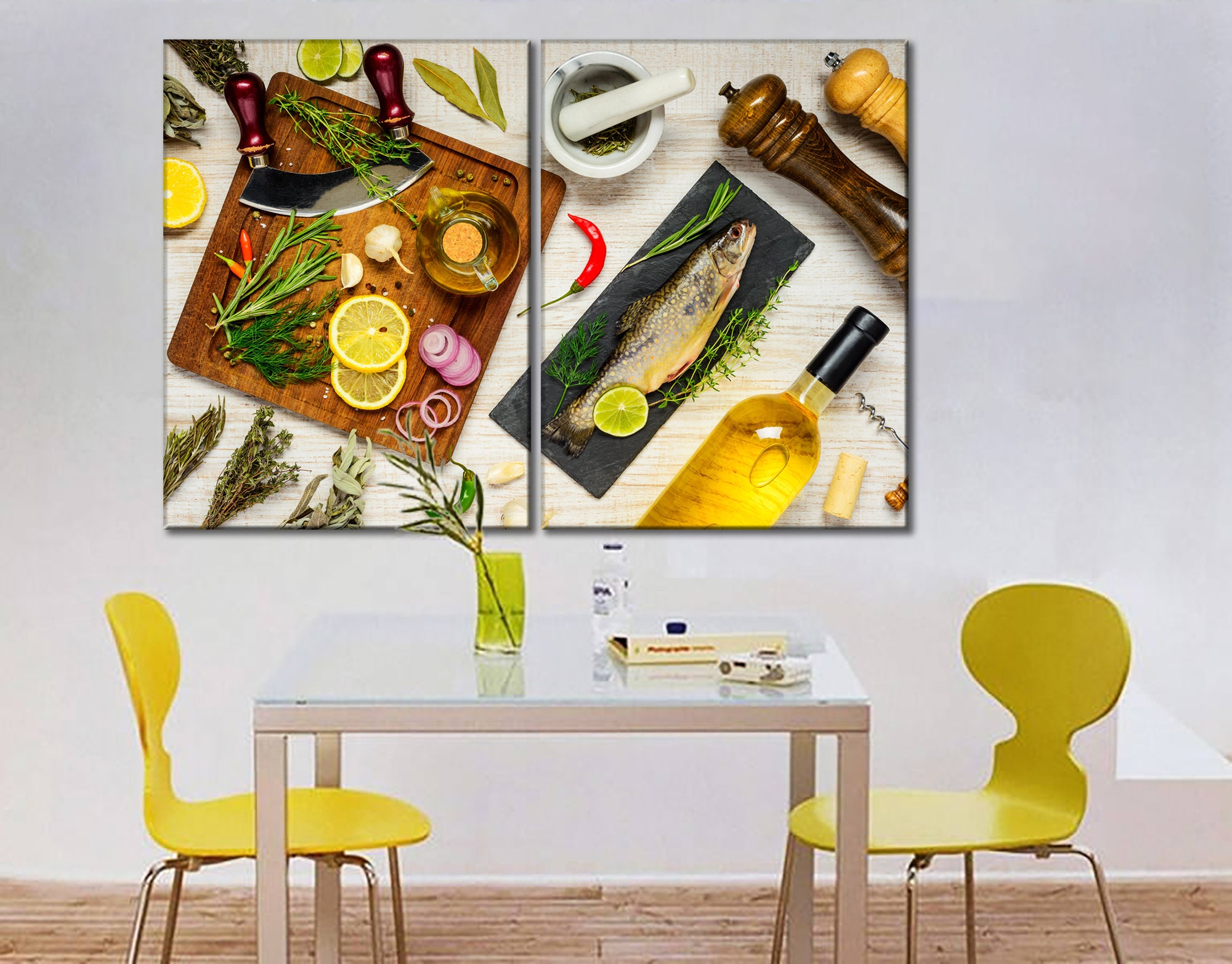 Art food printable kitchen Large spices canvas print Large | Etsy