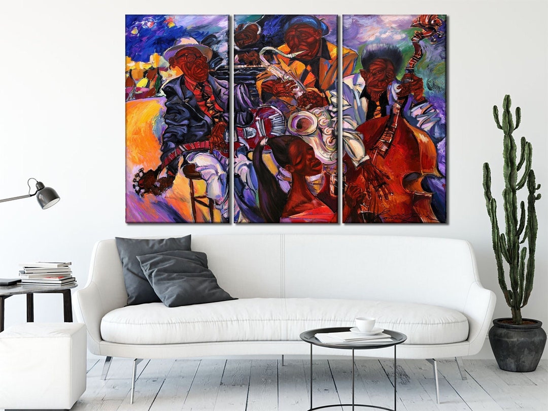 Jazz Band Wall Art Abstract Canvas Print Jazz Wall Decor Contemporary ...