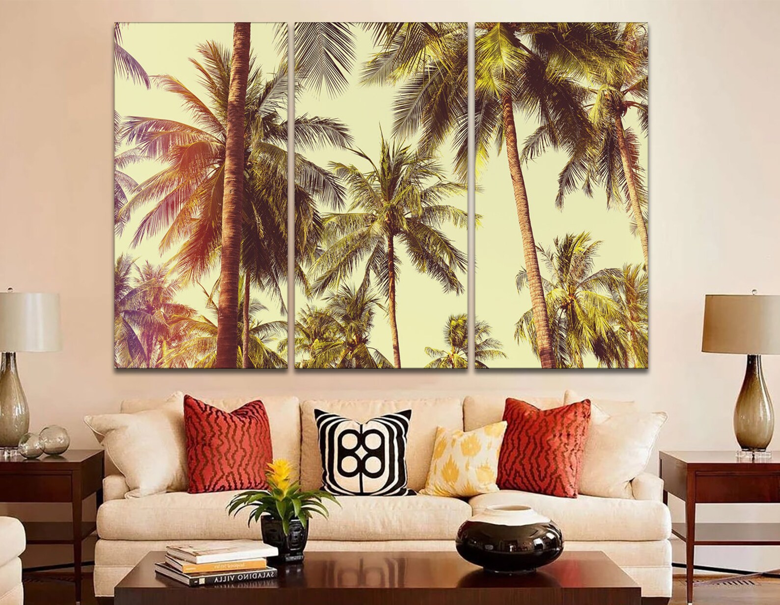Palm Trees Canvas Print Los Angeles Wall Art Palm Trees Canvas - Etsy