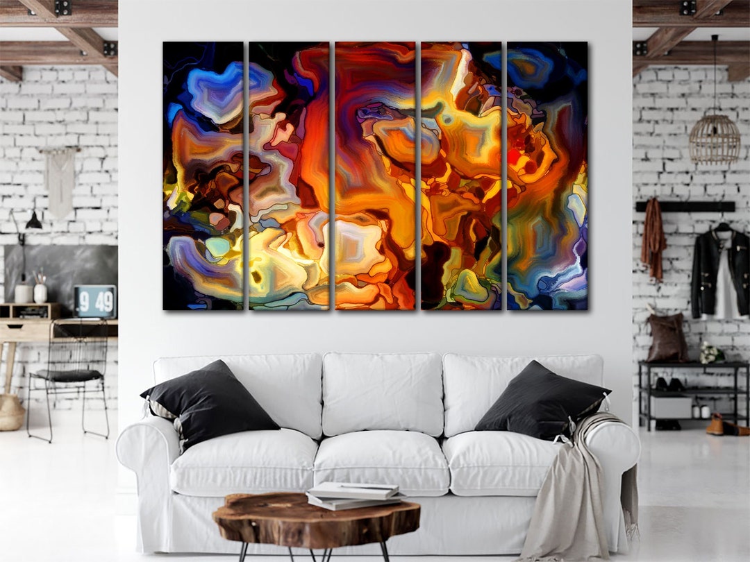 Abstract Colorful Canvas Wall Art Modern Wall Art Oil Painting on ...