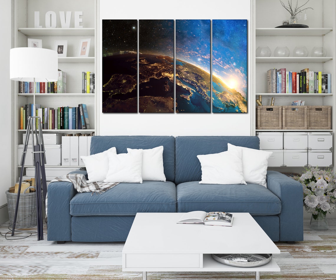 Earth Wall Art Earth From Space Print Space Wall Decor NASA - Etsy