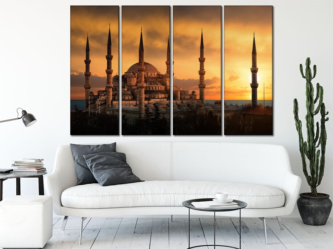 Blue Mosque Canvas Wall Art Sultan Ahmed Mosque Canvas Print Sunset ...
