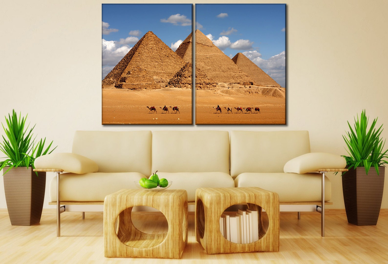 Pyramids of Egypt canvas wall art Pyramid in desert wall art | Etsy
