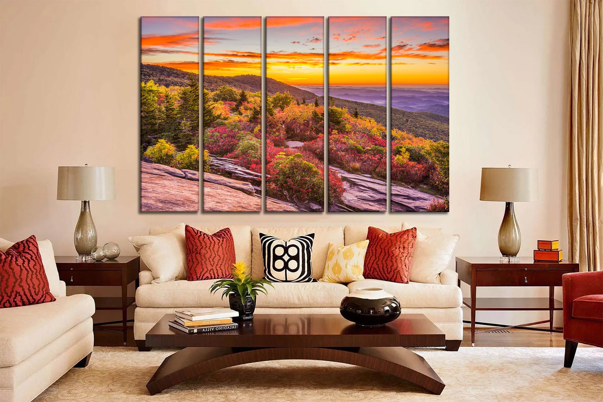 Blue Ridge Mountains wall art Mountain forest canvas Landscape | Etsy