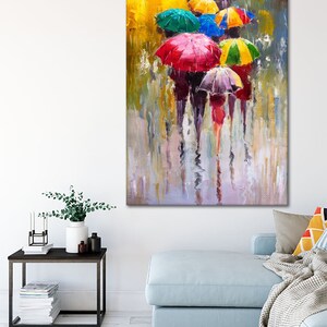 Rain Abstract Canvas Wall Art Multicolor Abstract Canvas Color ...