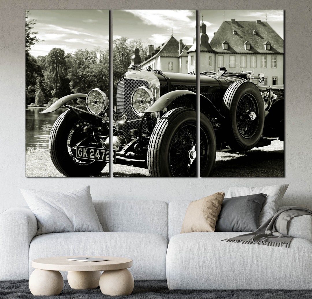 Retro Car Canvas Print Vintage Car Canvas Wall Art Classic Car Canvas ...