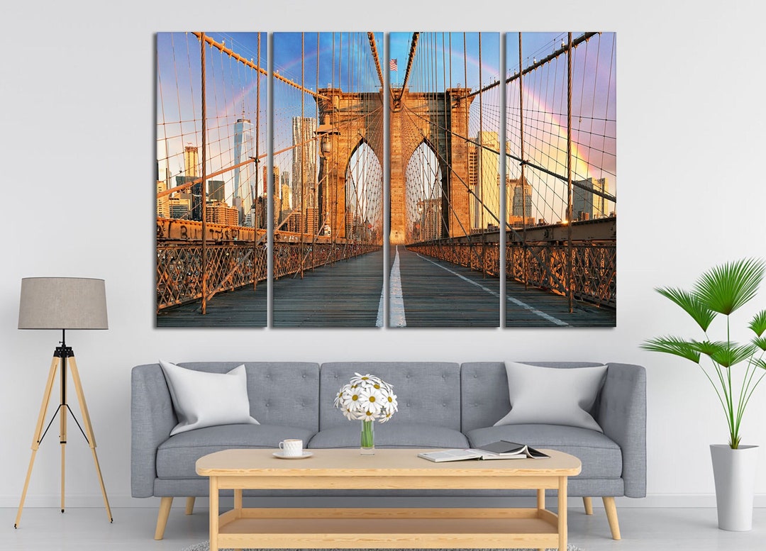 Brooklyn Bridge Wall Art New York Canvas Wall Art Cityscape Canvas New ...