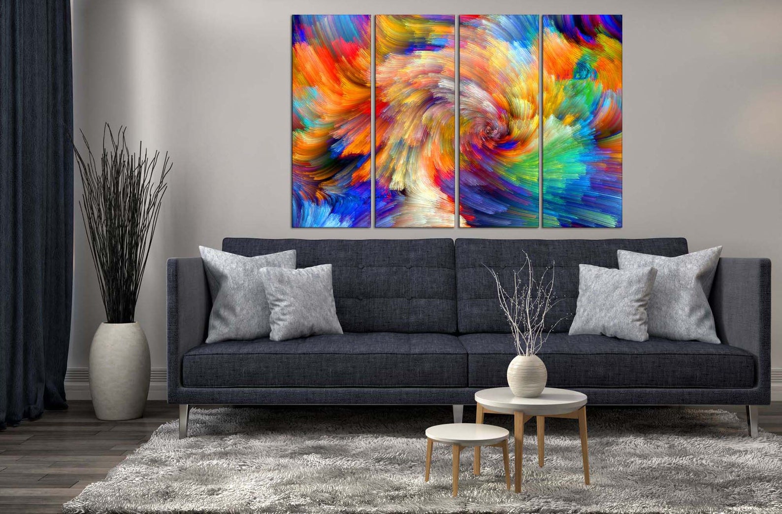 Abstract Canvas Wall Art Multicolor Abstract Wall Decor Large Abstract ...