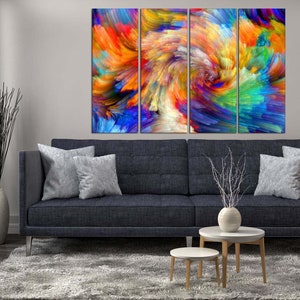 Abstract Canvas Wall Art Multicolor Abstract Wall Decor Large Abstract ...