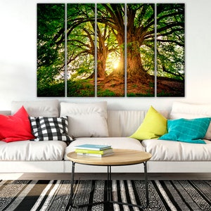 Old Tree Wall Art Forest Canvas Wall Art Big Oak Trees Canvas Large ...