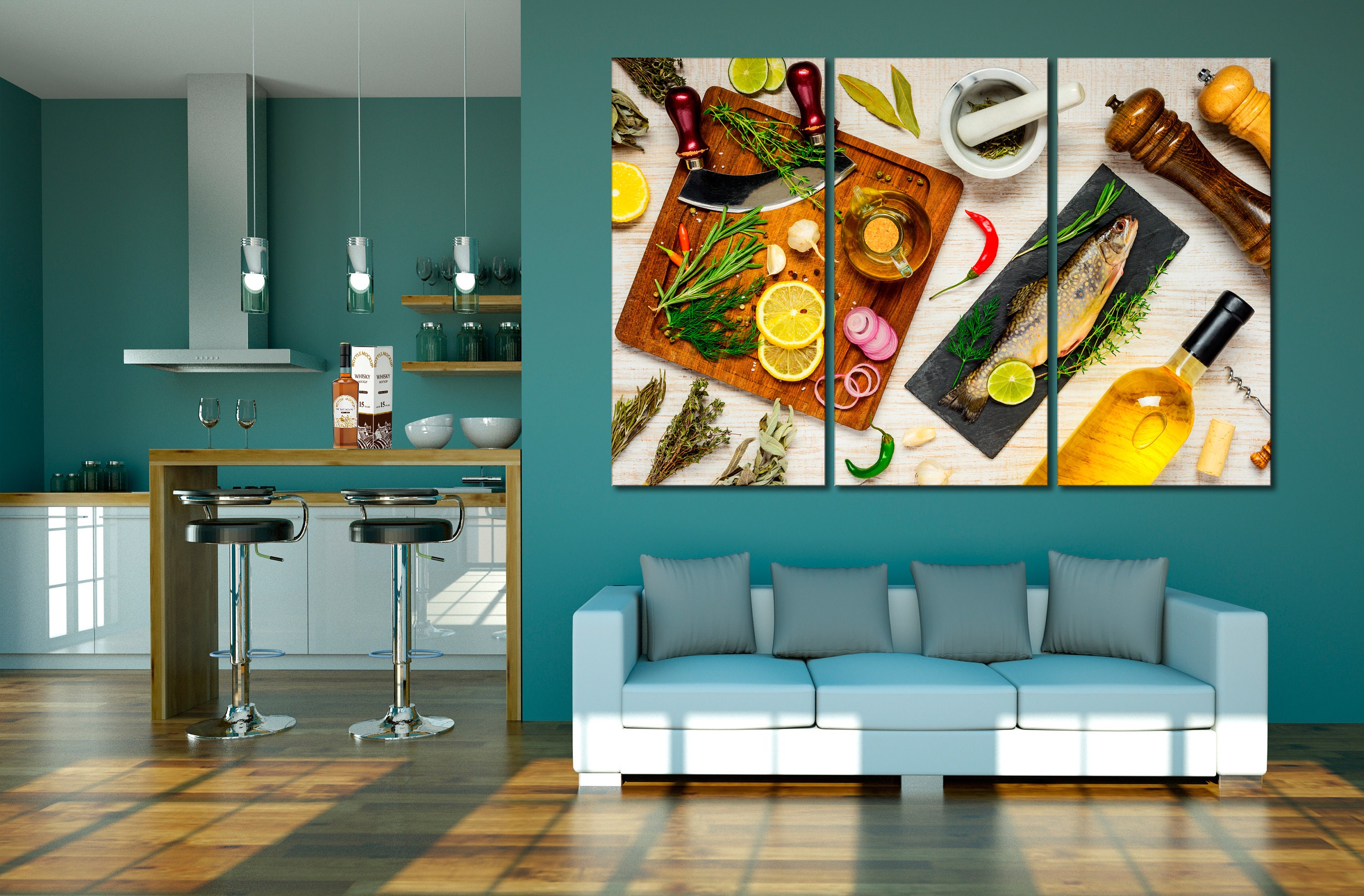 Art Food Printable Kitchen Large Spices Canvas Print Large - Etsy