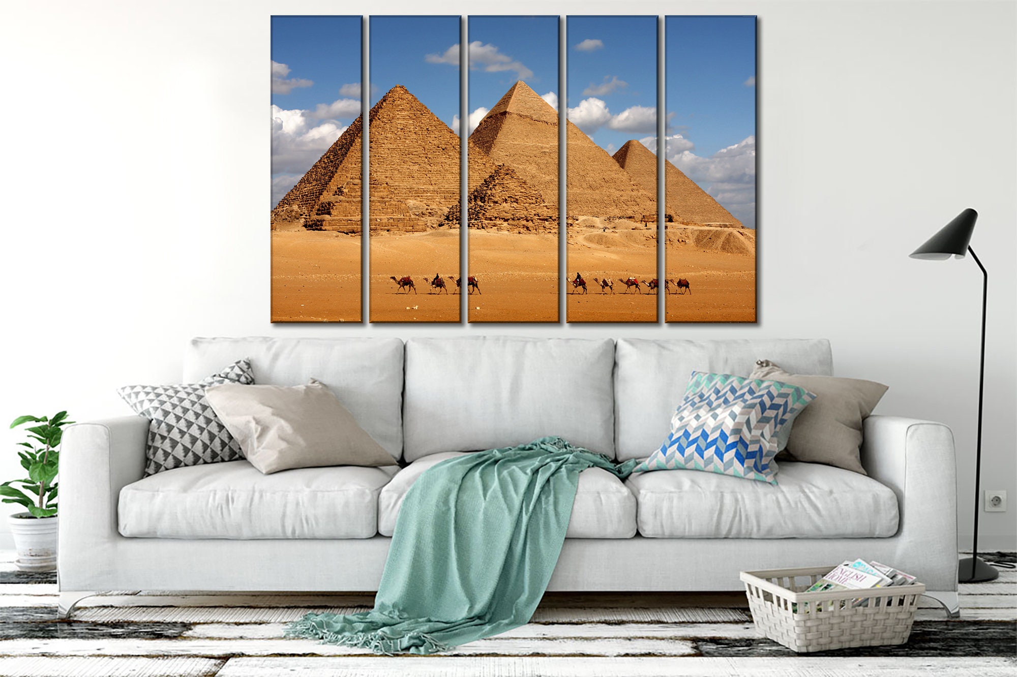 Pyramids of Egypt Canvas Wall Art Pyramid in Desert Wall Art Egypt Wall ...