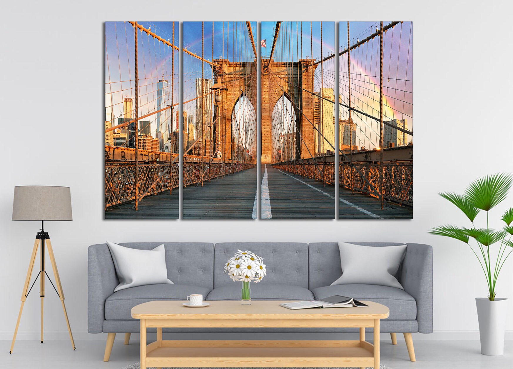 Brooklyn Bridge wall art New York canvas wall art Cityscape | Etsy