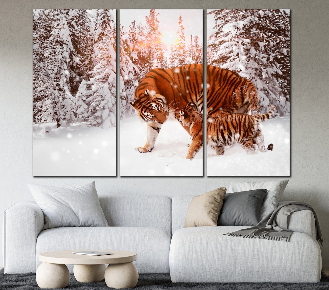 Tigers Wall Art Wild Tiger Wall Decor Animals Canvas Print Tiger Poster ...