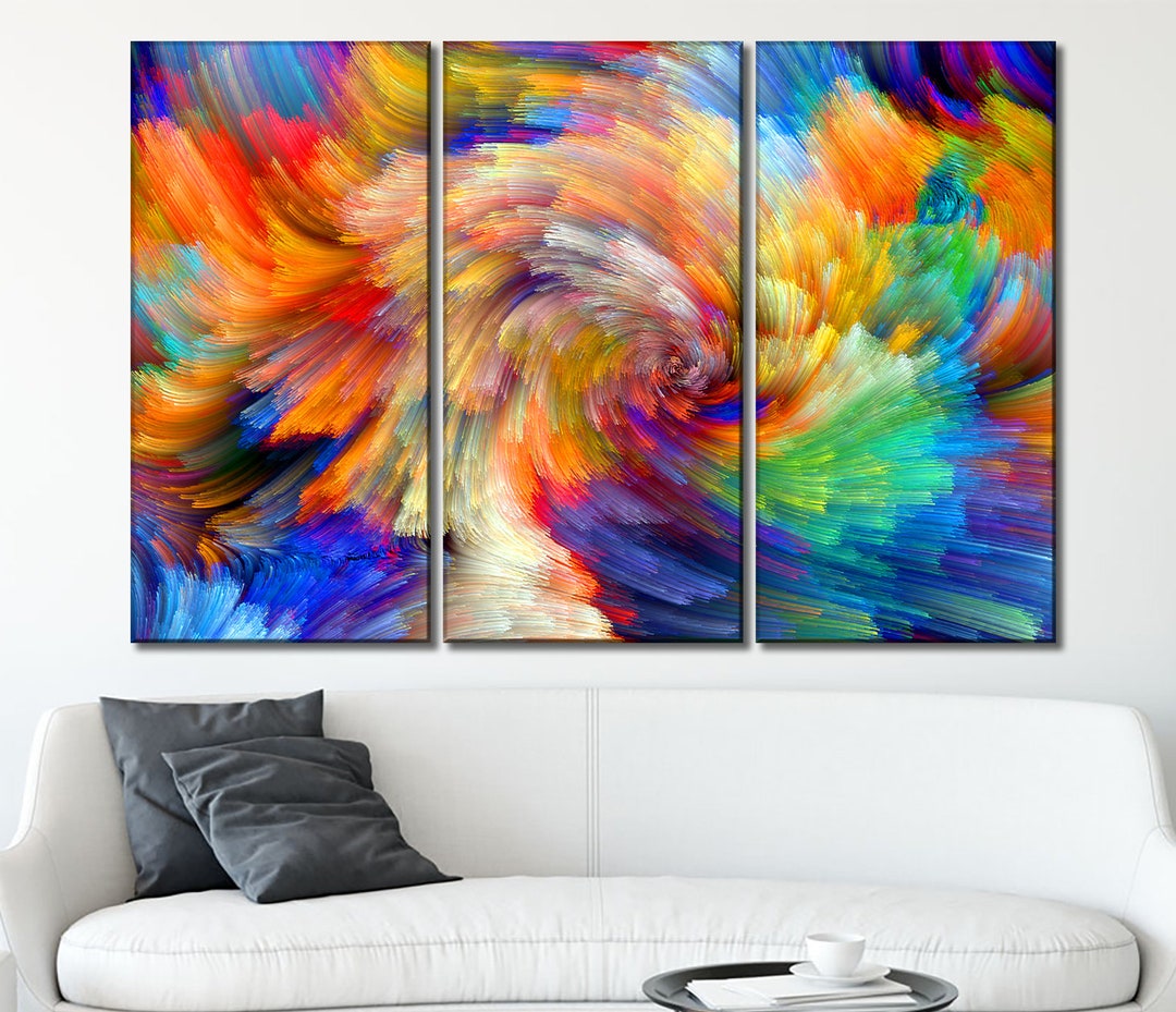 Abstract Canvas Wall Art Multicolor Abstract Wall Decor Large Abstract ...