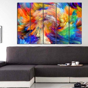 Abstract Canvas Wall Art Multicolor Abstract Wall Decor Large Abstract ...
