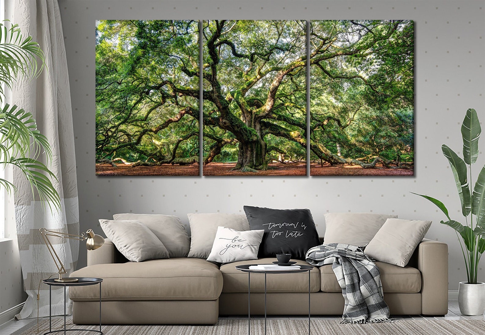 Angel Oak Wall Art Big Old Tree Canvas Print Angel Oak Canvas Majestic ...