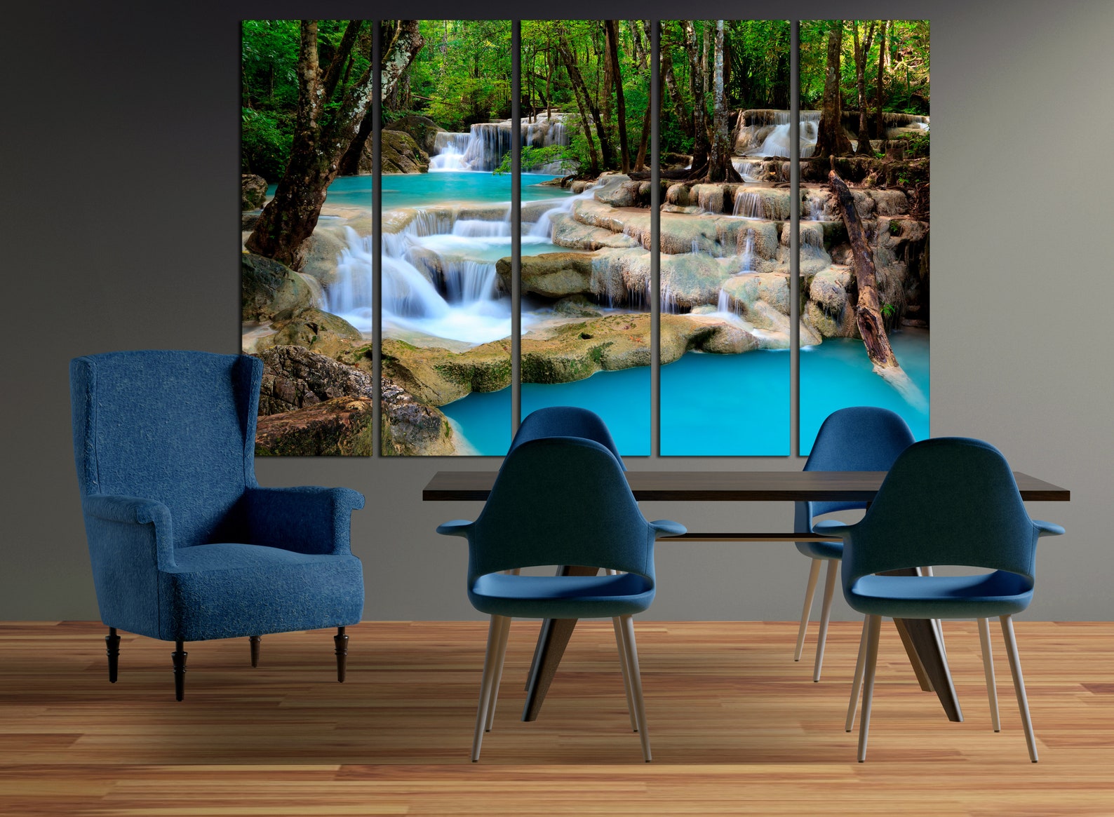 Waterfall Wall Art Nature Wall Decor Landscape Canvas Waterfall Canvas ...