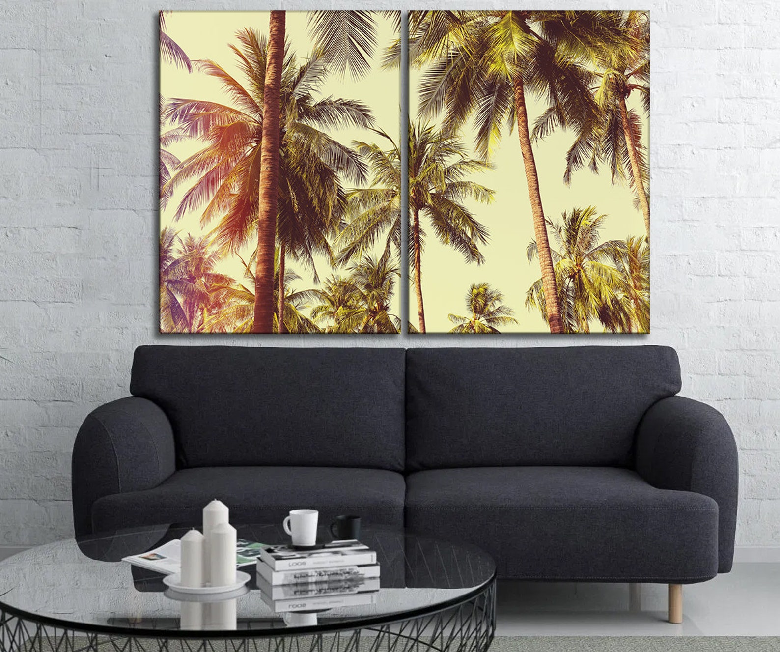 Palm trees canvas print Los Angeles wall art Palm trees canvas | Etsy