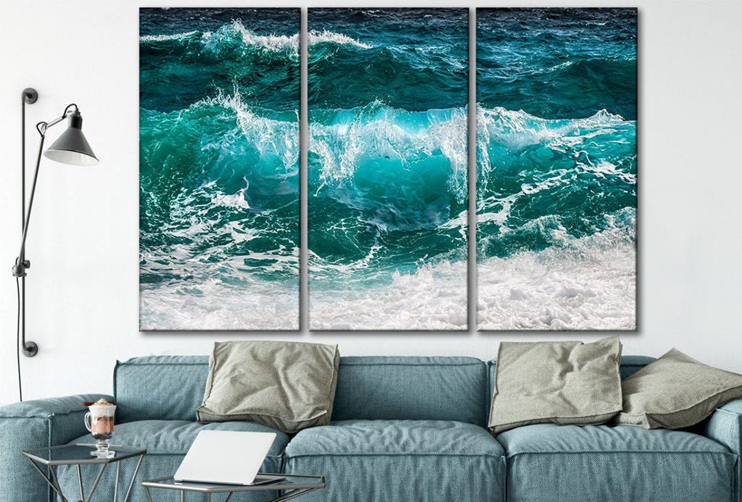 Wave Canvas Wall Art Ocean Surf Canvas Sea Wave Canvas Art - Etsy