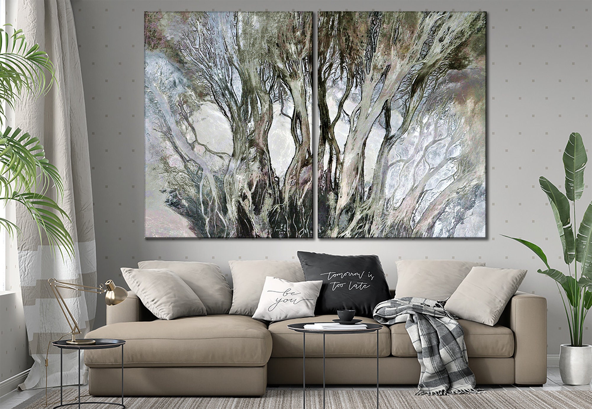 Abstract Tree Canvas Wall Art Enchanted Forest Canvas Abstract - Etsy
