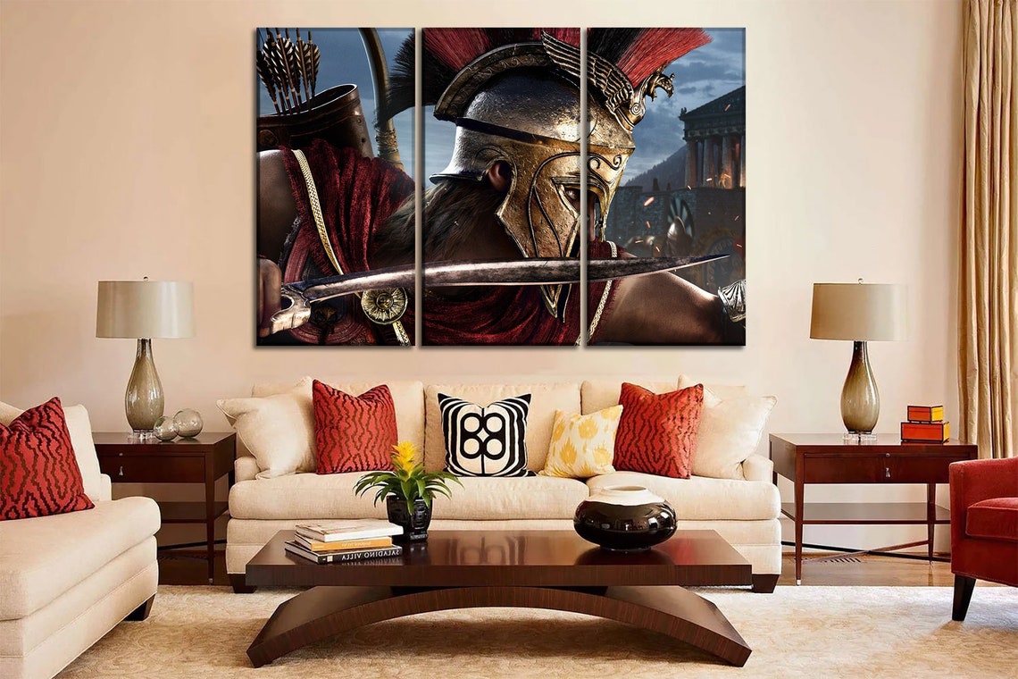 Centurion Wall Art Warrior Canvas Wall Art Legionary With Sword Canvas ...