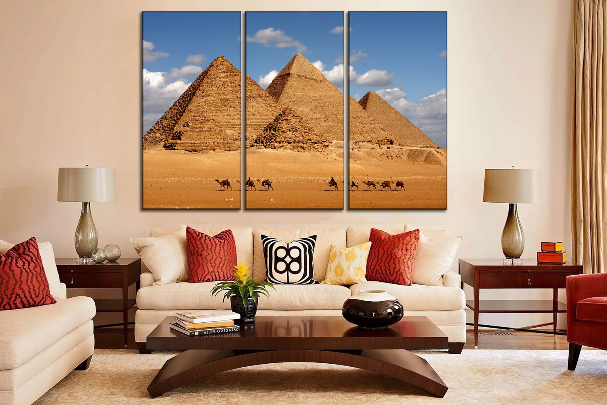 Pyramids of Egypt Canvas Wall Art Pyramid in Desert Wall Art - Etsy