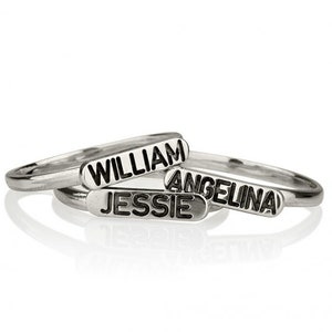 Personalized Stackable Ring With Name, 925 Sterling Silver Name Ring ...